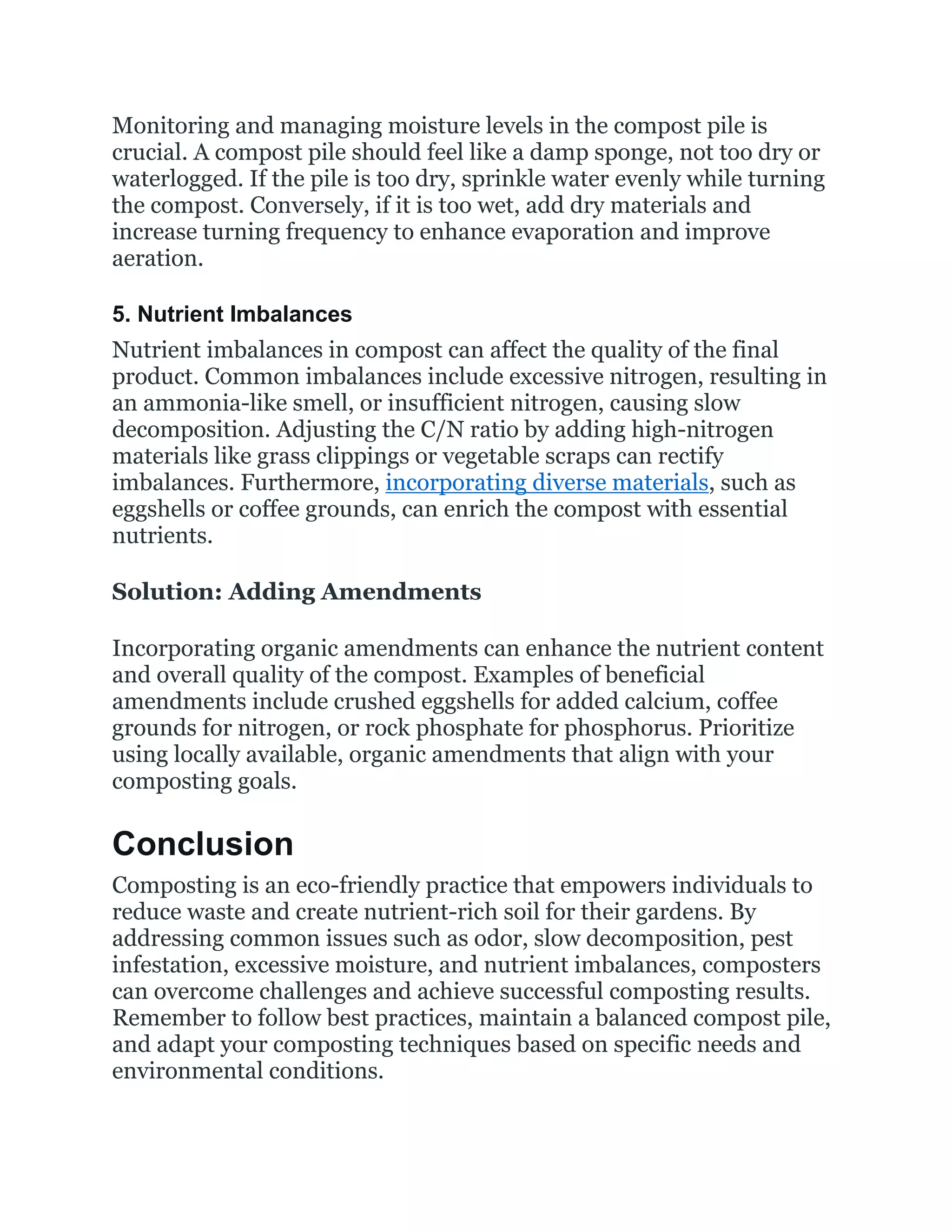 Composting Troubleshooting Common Issues and Solutions | DOCX