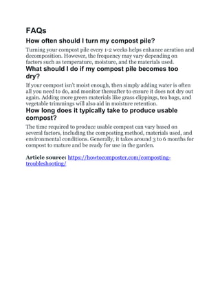 Composting Troubleshooting Common Issues and Solutions | DOCX