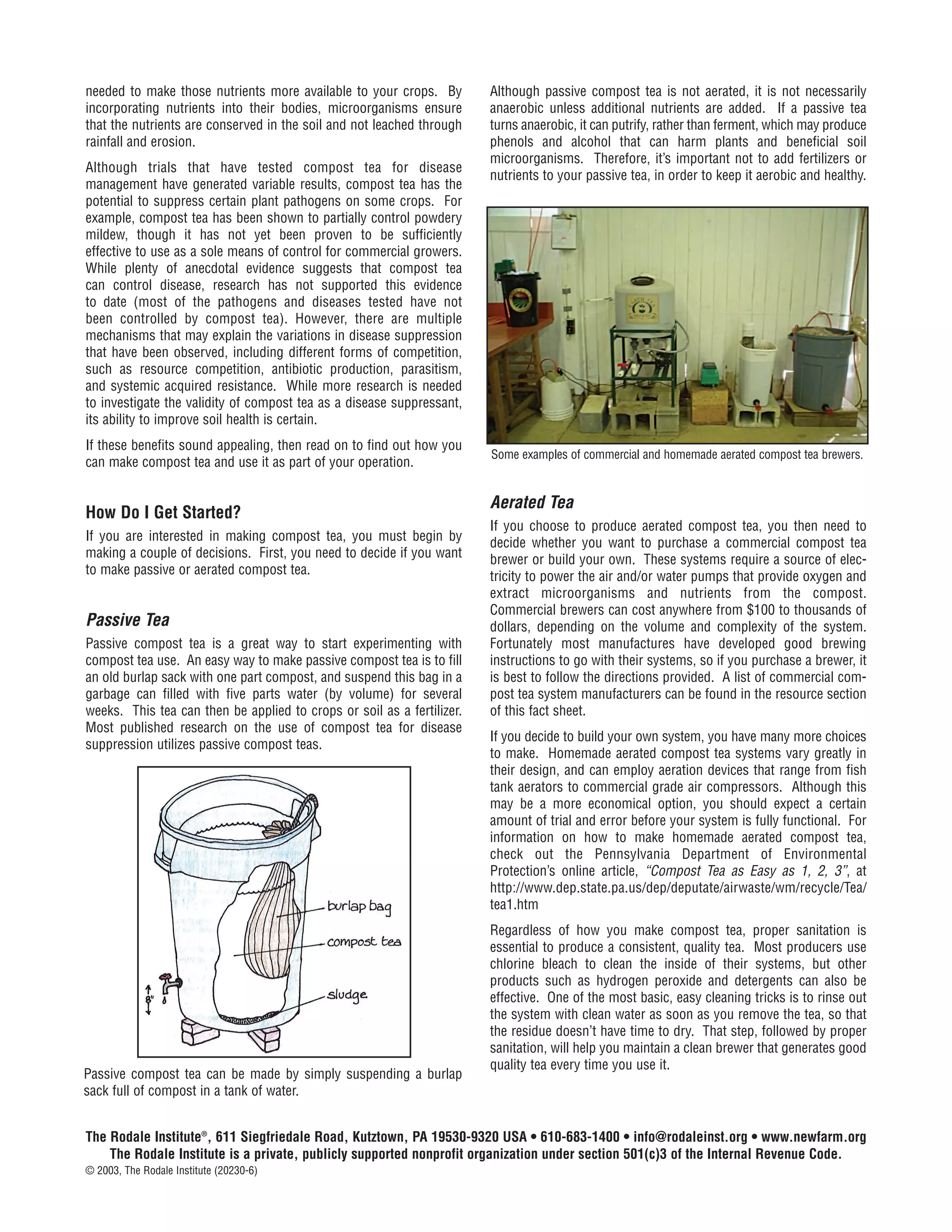 Compost Tea Production, Application, and Benefits | PDF