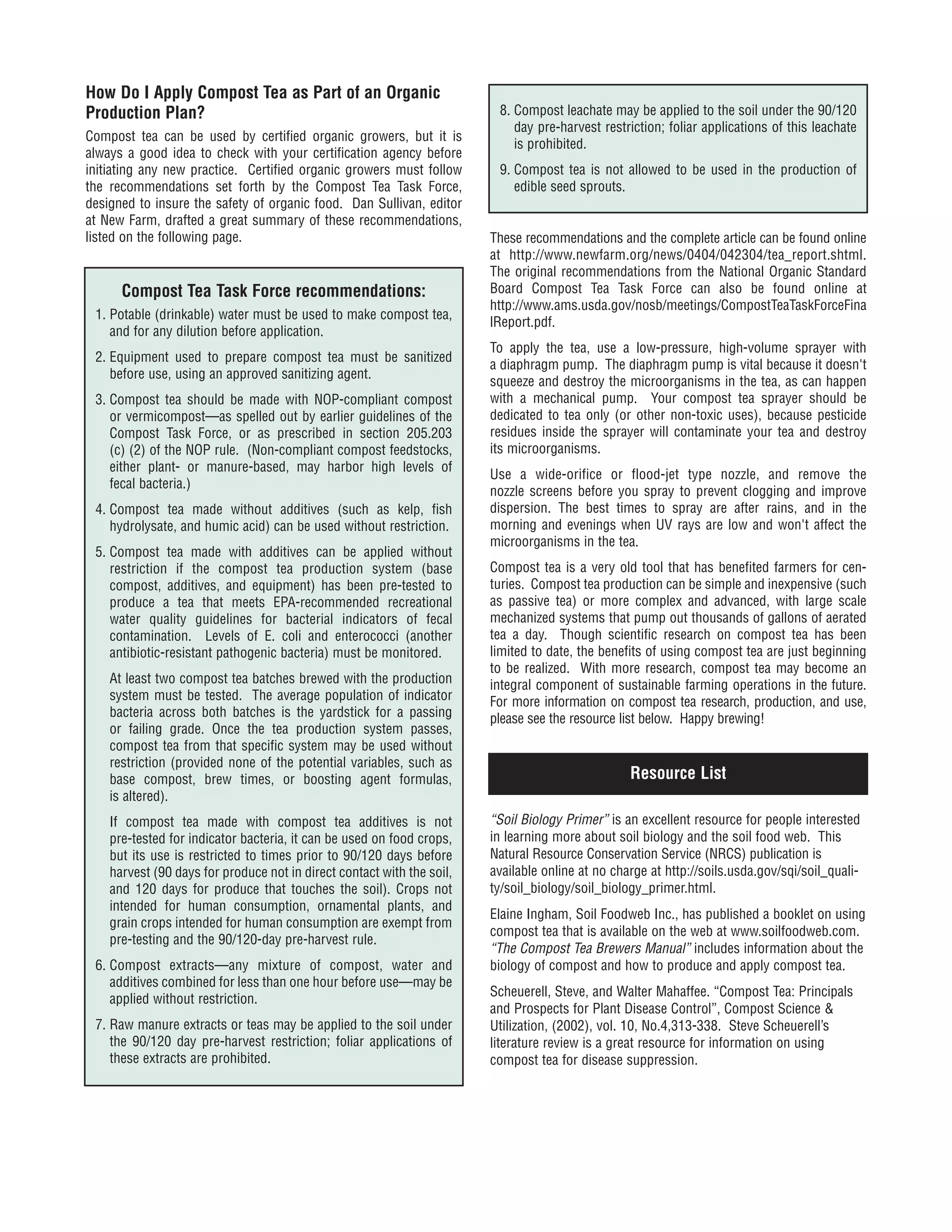 Compost Tea Production, Application, and Benefits | PDF