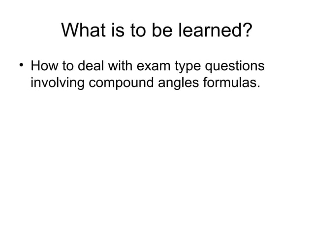 Compound angle examples | PPT | Chemistry | Science