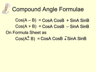 Compound angle formulae intro | PPT