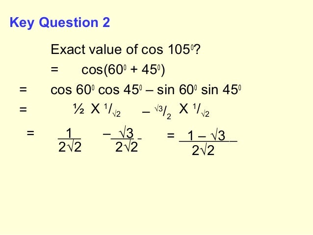 Compound angle formulae intro Compound angle formulae intro