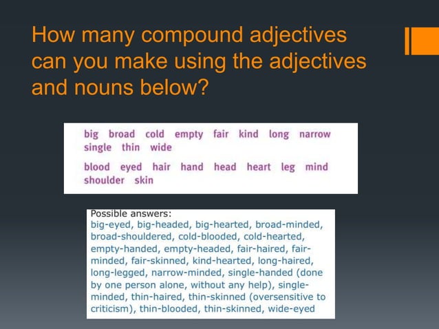 Compound adjectives | PPT