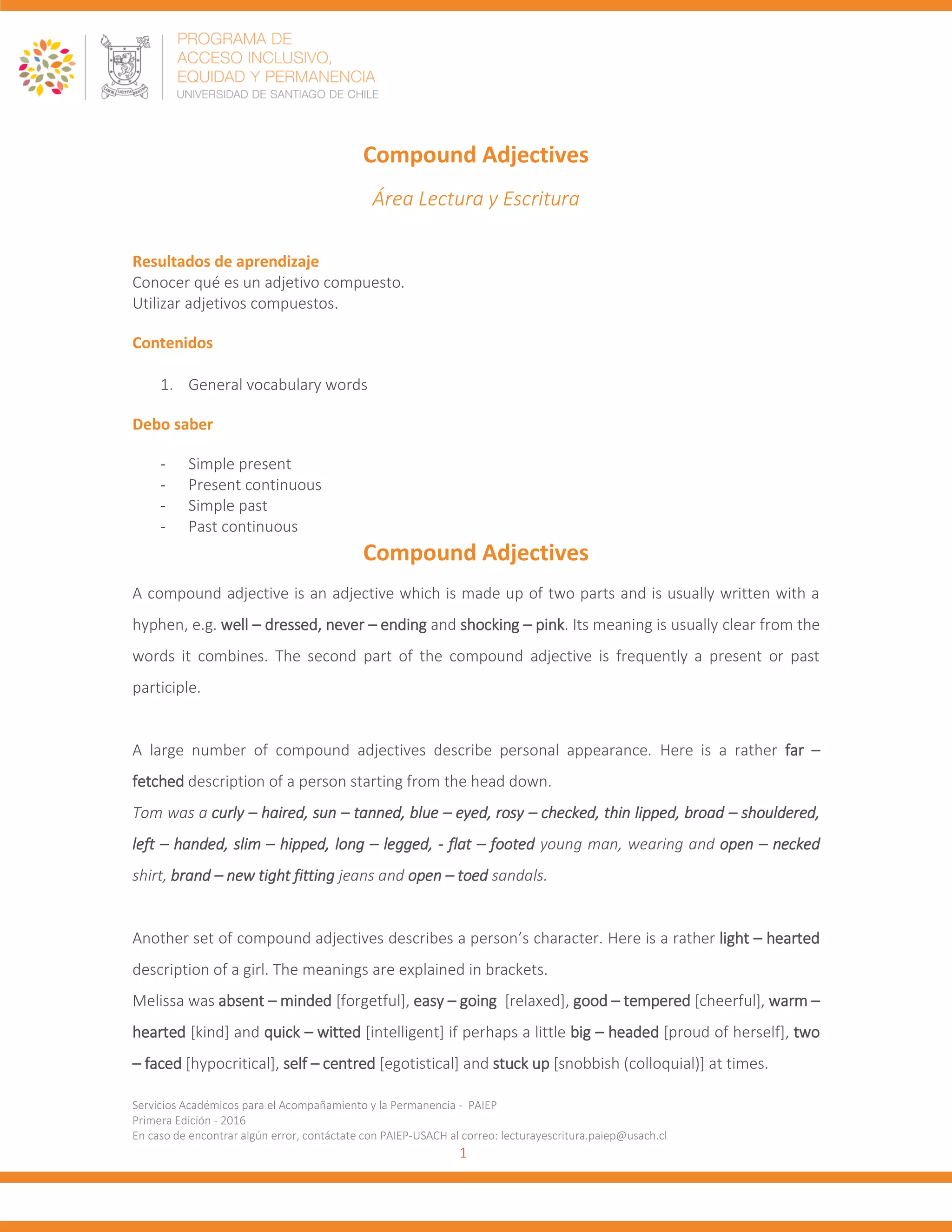 Compound adjectives | PDF