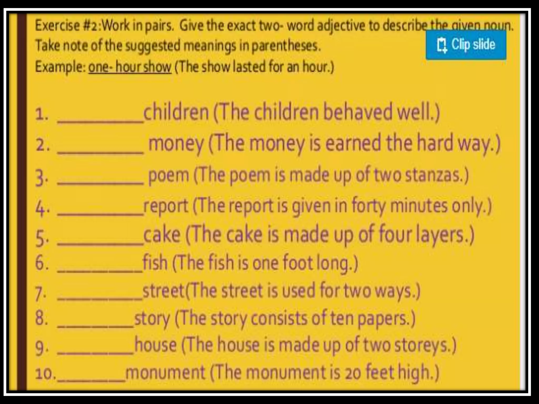 Compound adjectives | PPTX