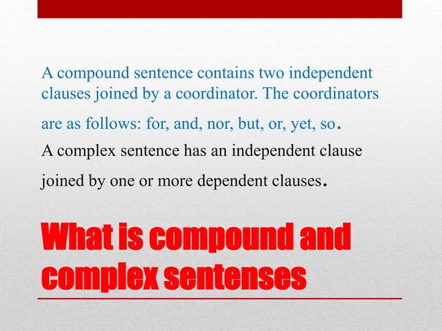 Compound and complex sentences | PPT