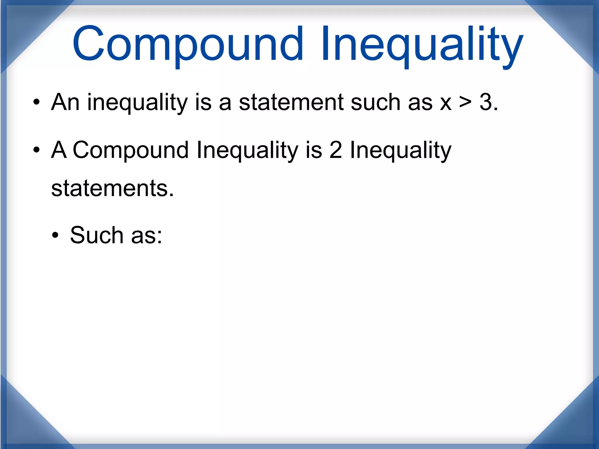 Compound Inequalities Notes | KEY