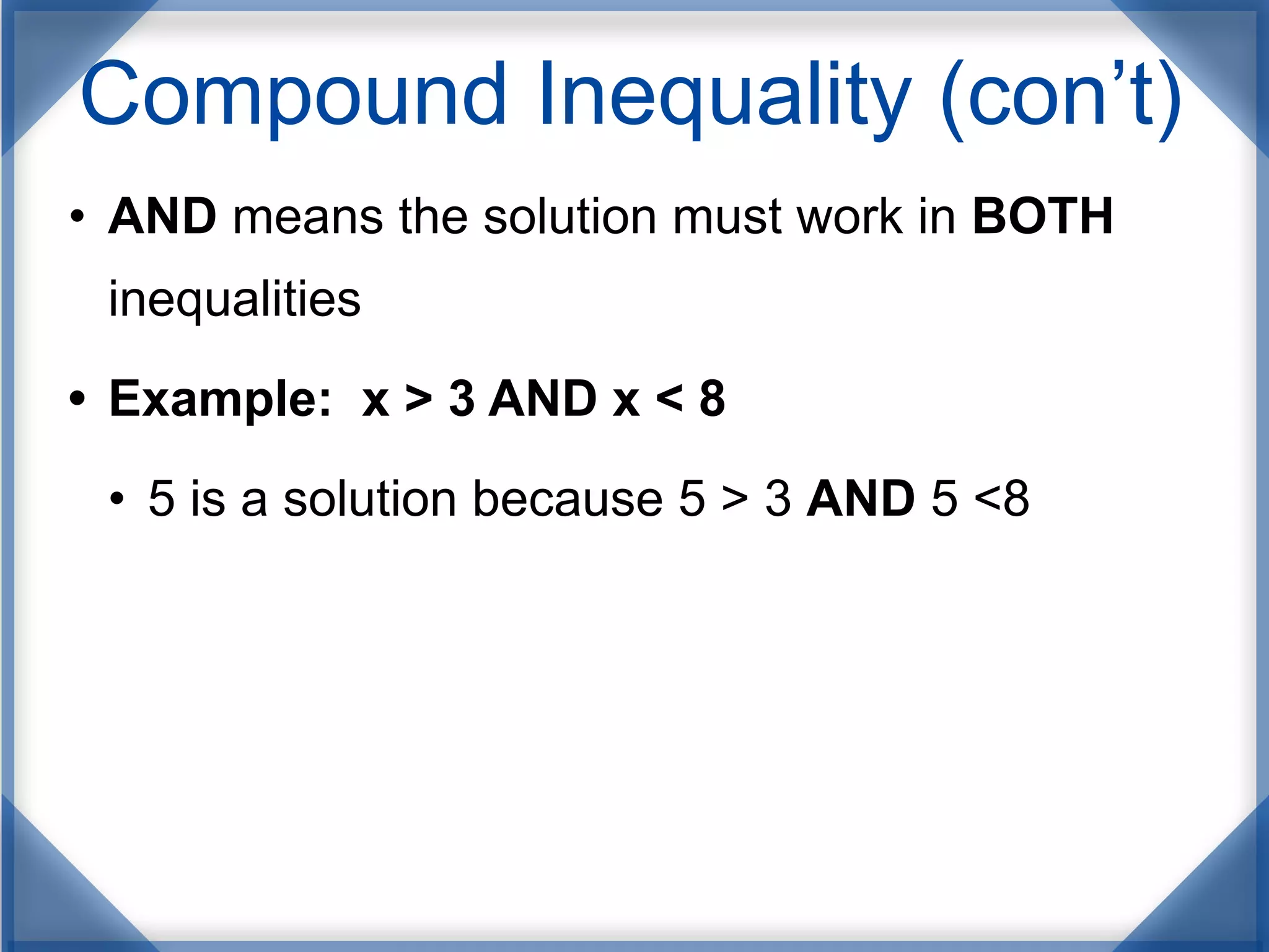 Compound Inequalities Notes | KEY
