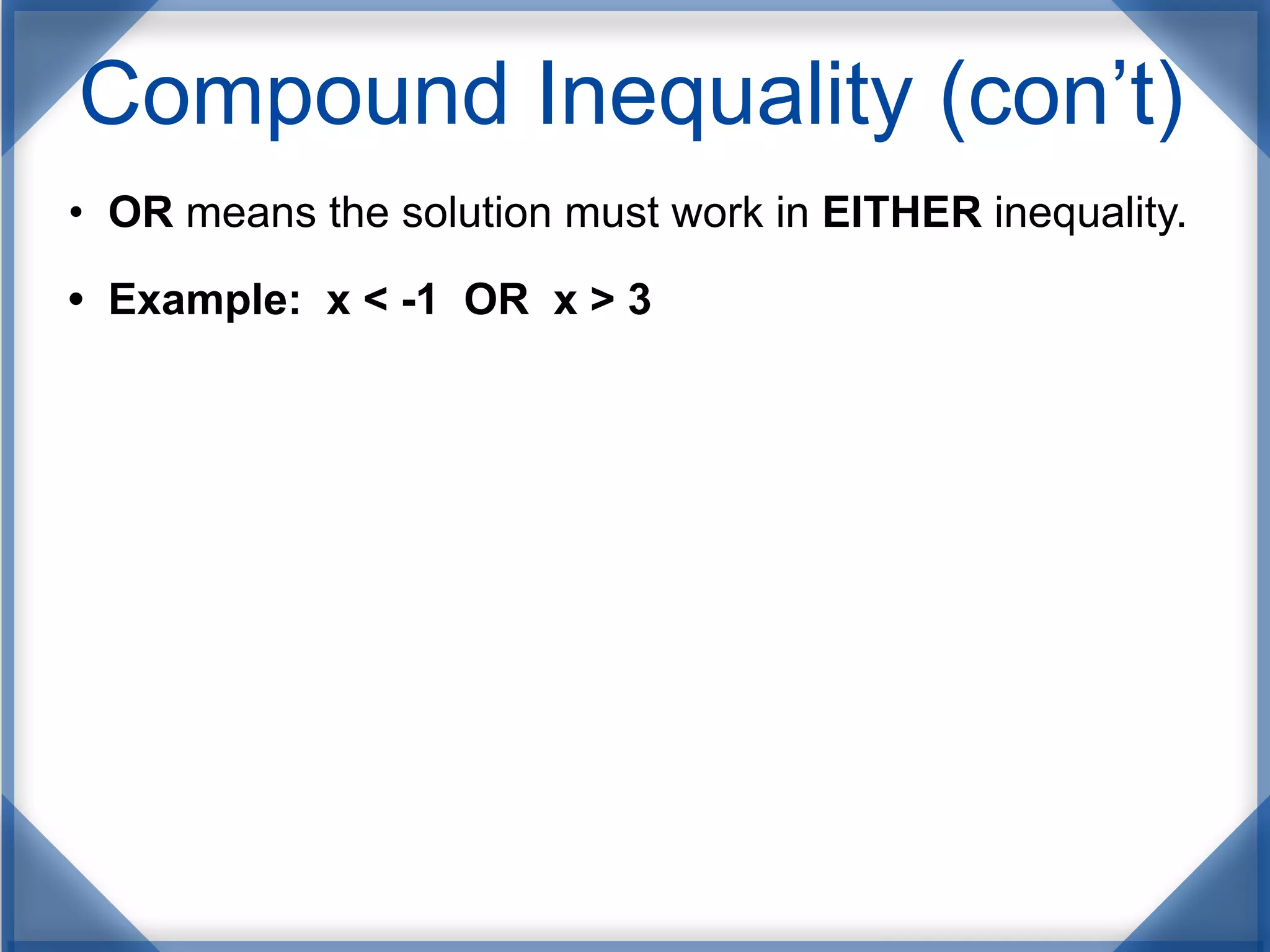 Compound Inequalities Notes | KEY