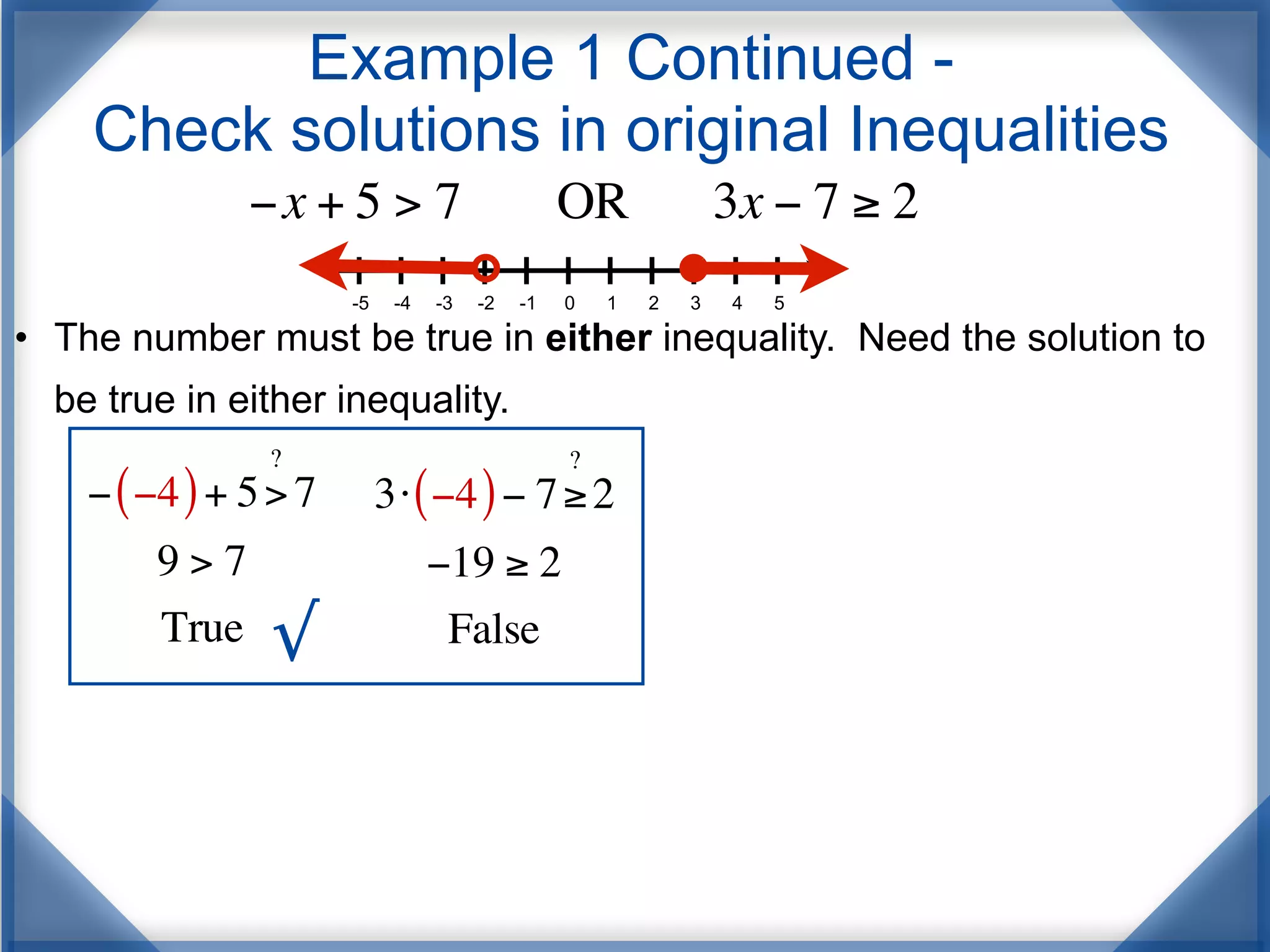 Compound Inequalities Notes | KEY
