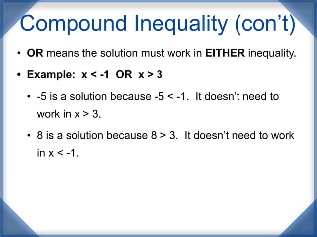 Compound Inequalities Notes | KEY