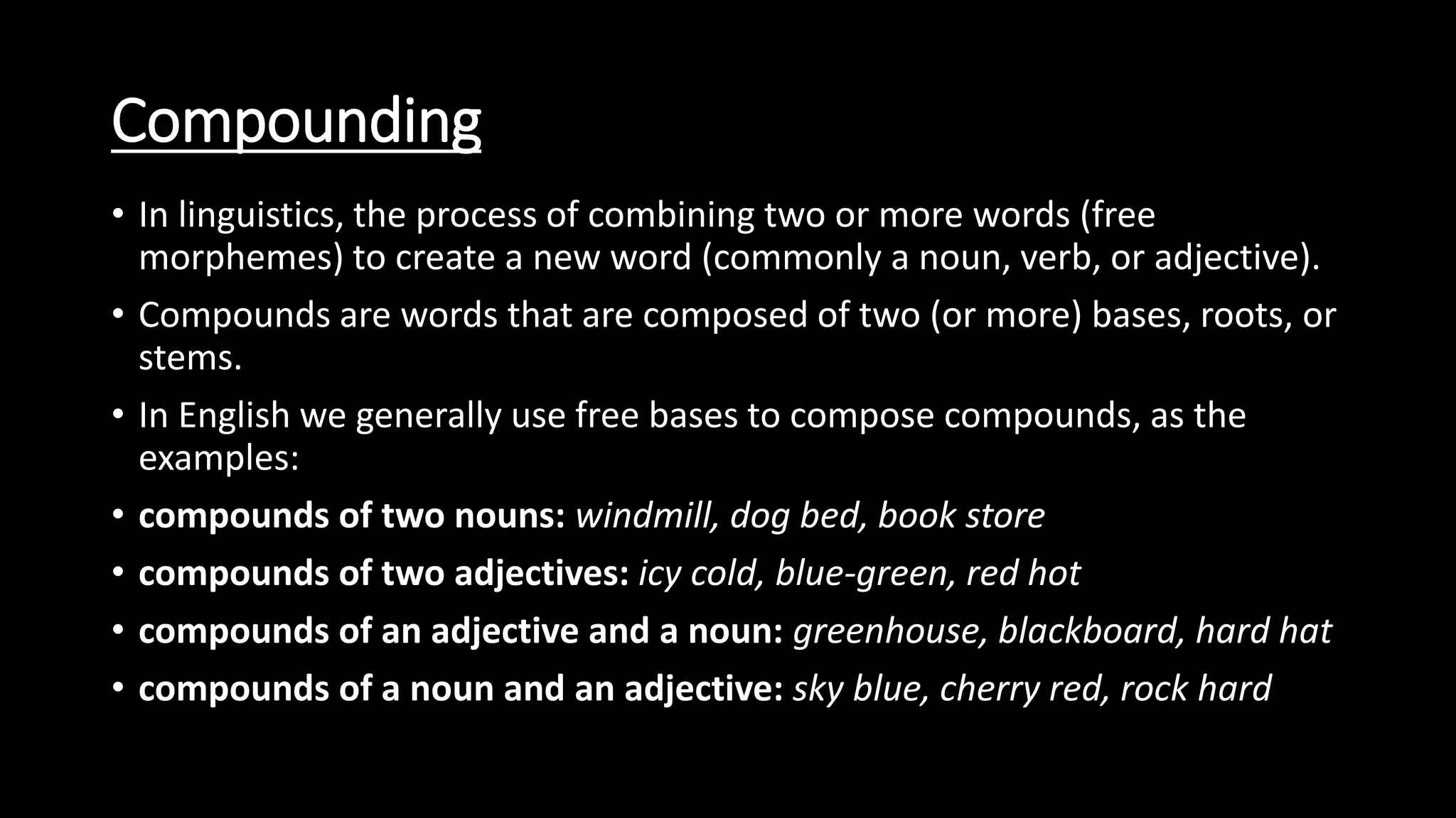Compounding & Minor Processes in Morphology.pptx