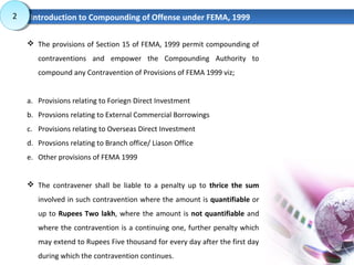 Compounding of offences under fema 1999 | PPS