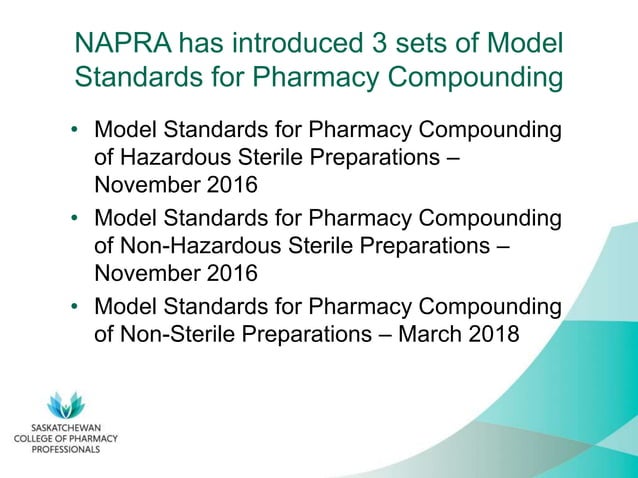 Introduction to NAPRA Model Standards for Pharmacy Compounding | PPTX
