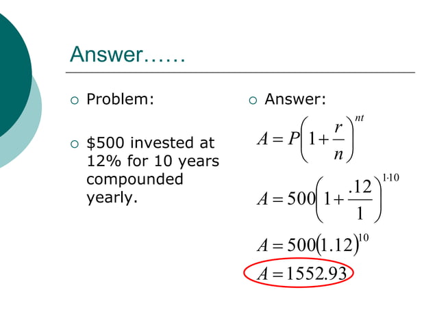 Compound interest | PPT | Stocks and Bonds | Personal Investing