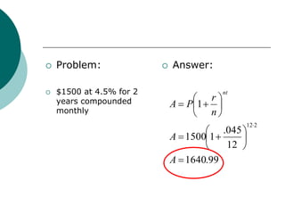 Compound interest | PPT | Stocks and Bonds | Personal Investing
