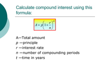 Compound interest | PPT | Stocks and Bonds | Personal Investing
