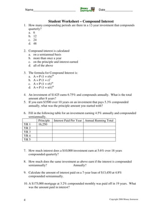 Compoundinterestle | PDF | Stocks and Bonds | Personal Investing