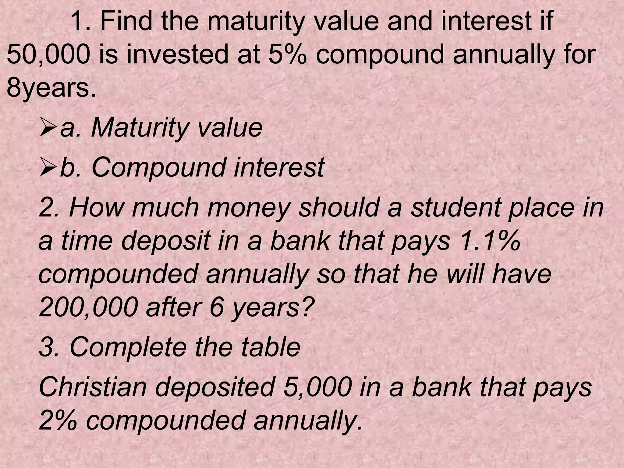 Compound interest ppt | PPTX