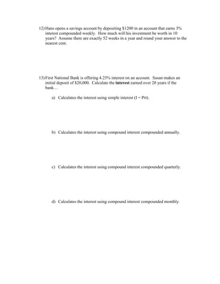 Compound Interest Worksheet | PDF