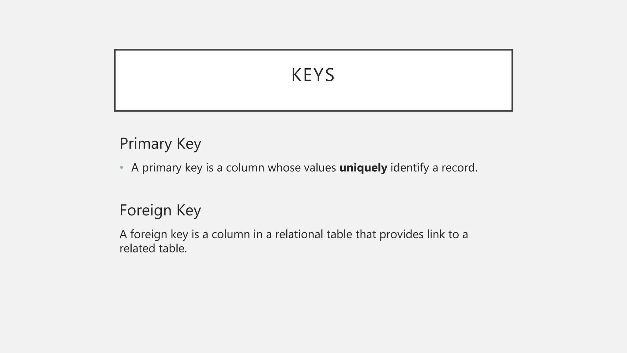 Compound Keys | PPTX