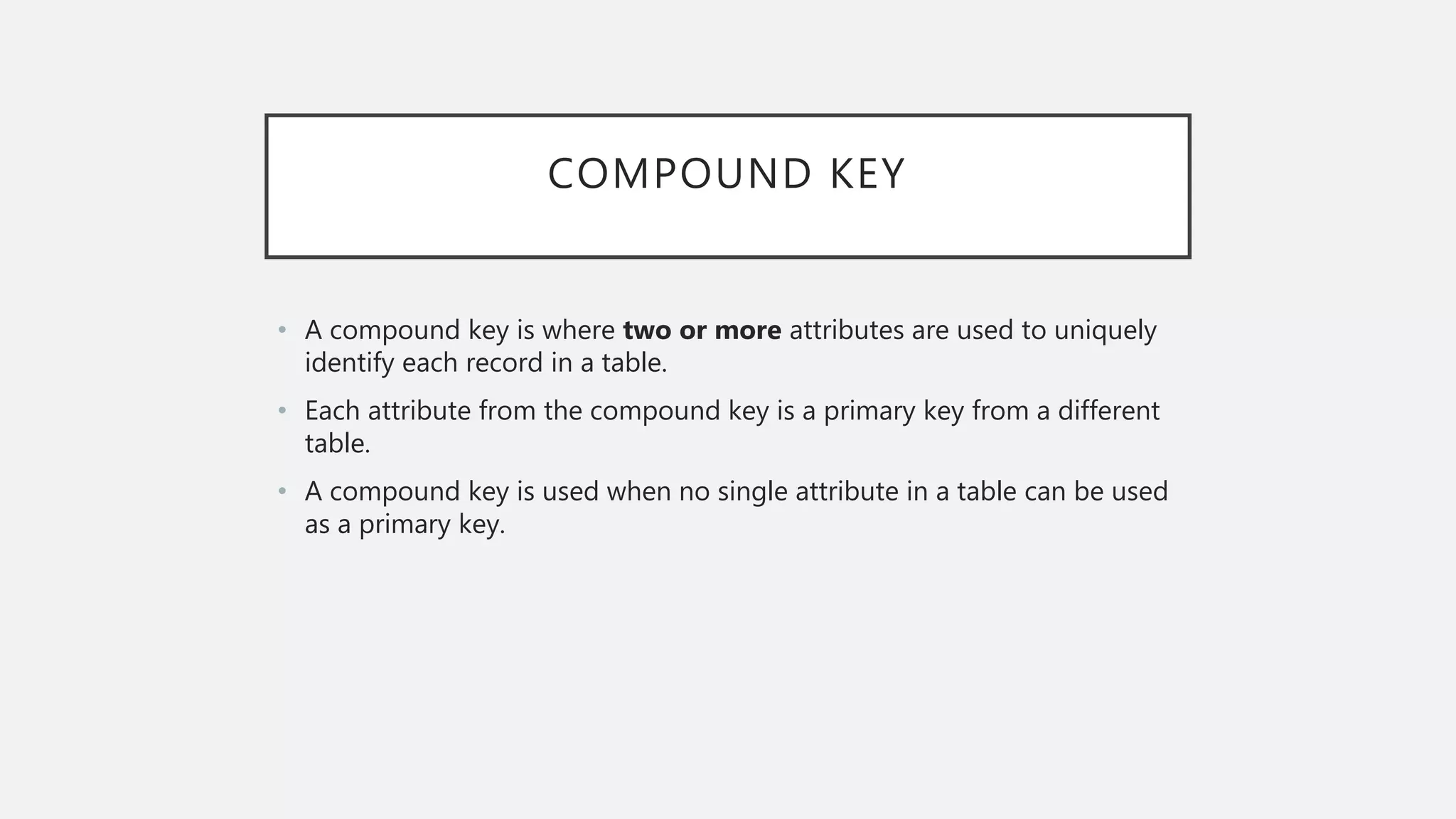 Compound Keys | PPTX