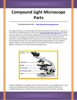 Compound light microscope parts
