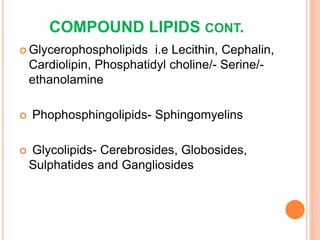 Compound lipids and associated disorders | PPTX