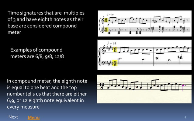 Compound meters | PPTX | Music | Entertainment