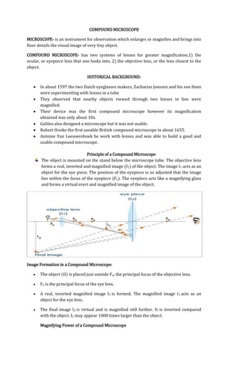 Compound microscope | DOCX | Photography | Arts and Crafts