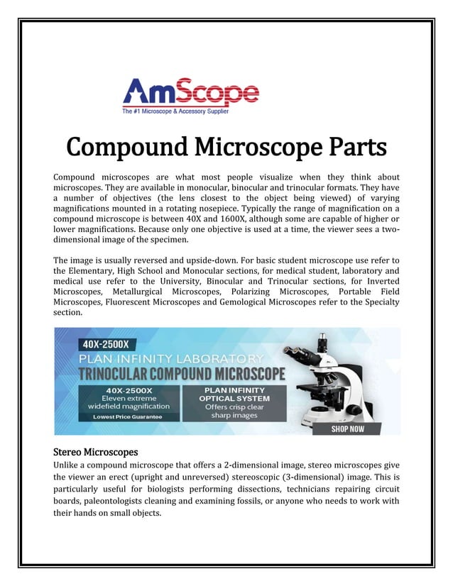 Compound microscope parts | PDF