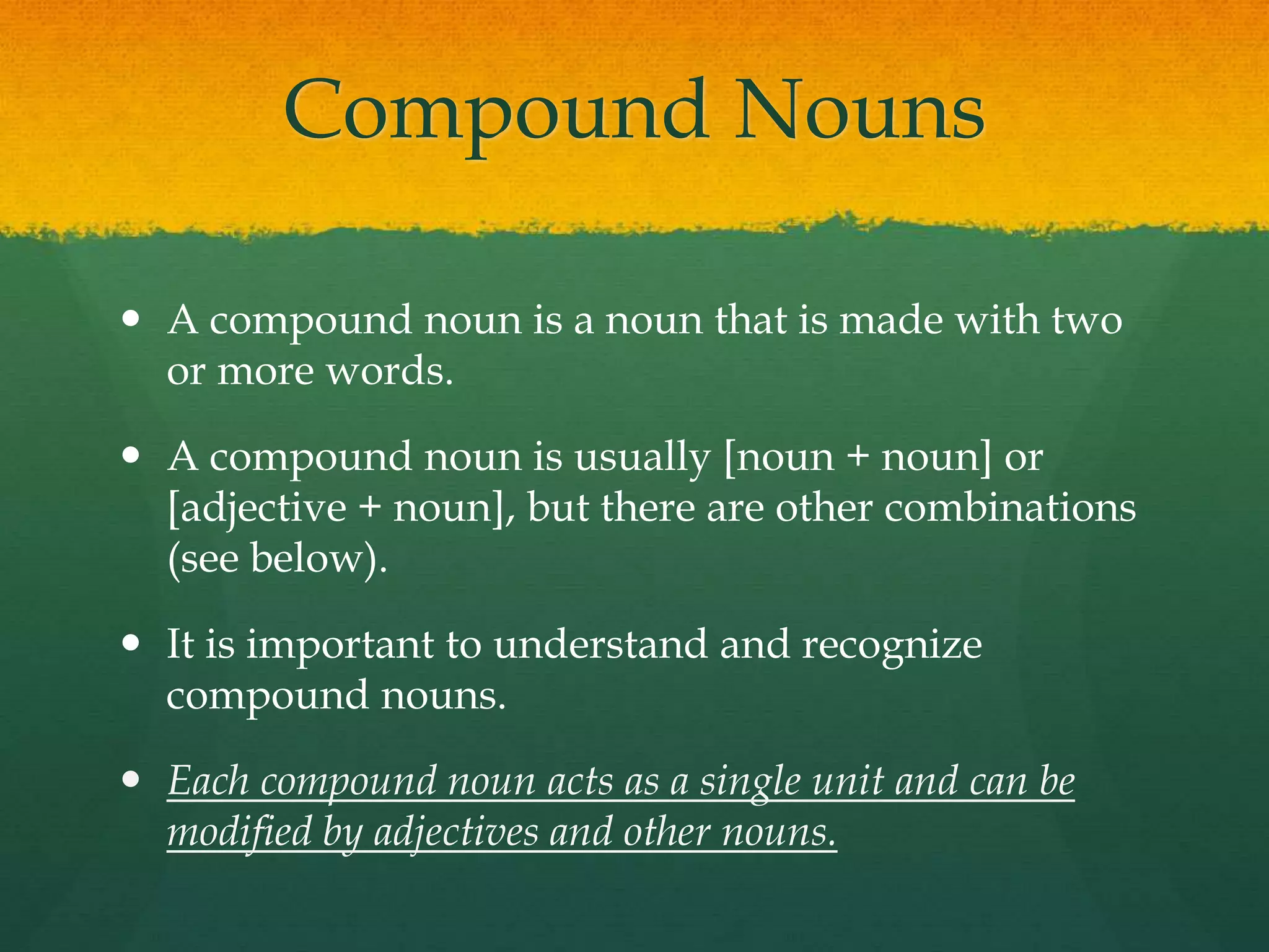 Compound nouns | PPTX