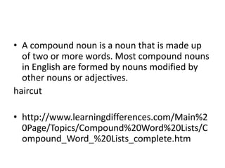 Compound nouns | PPT