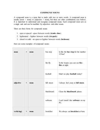 Hyphenated Compound Nouns