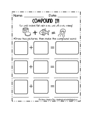 Compound nouns notes worksheet | DOCX