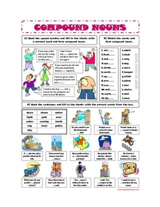 Compound nouns notes worksheet | DOCX