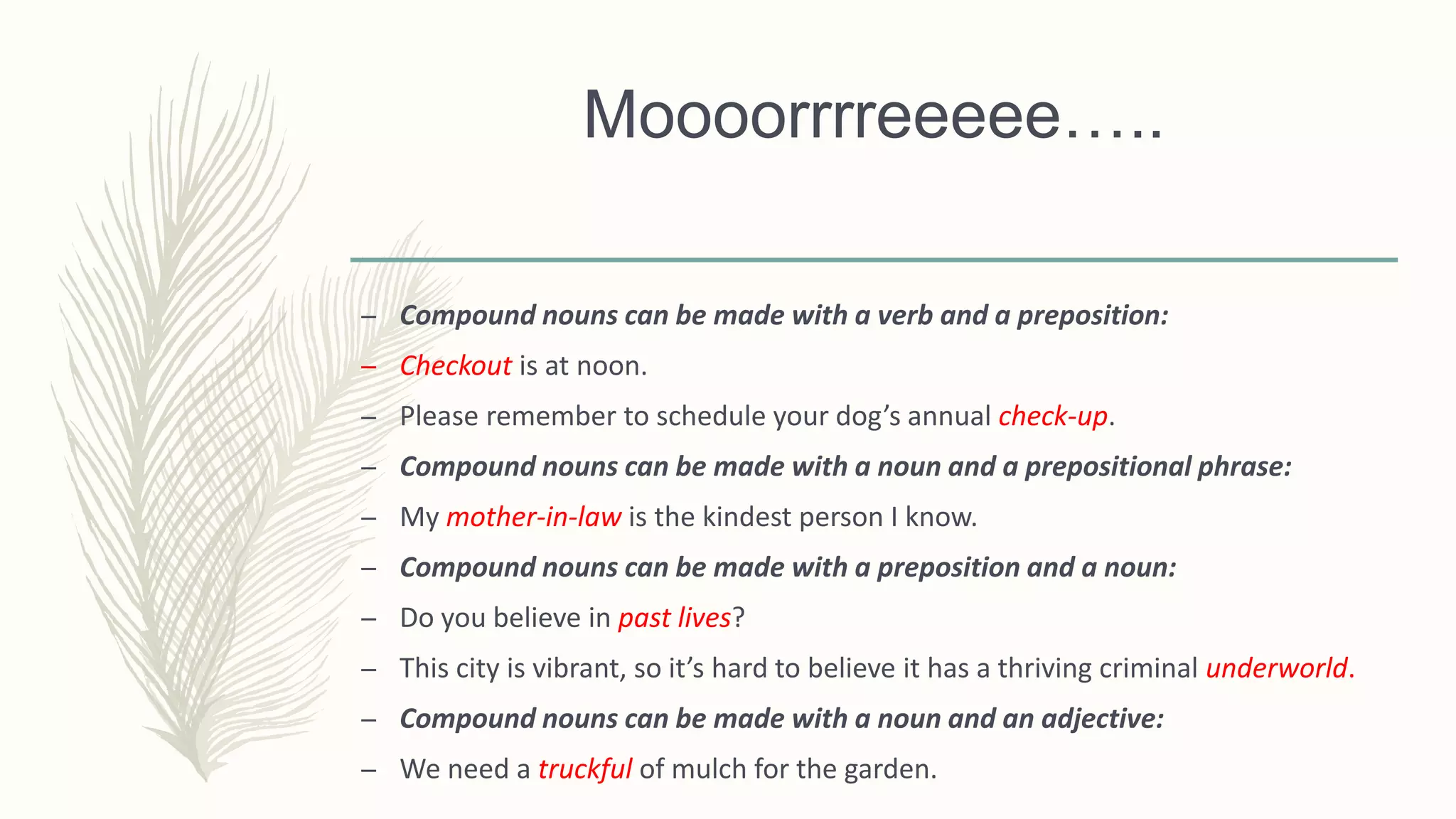 Compound nouns, prepositions and phrasal verbs. | PPTX