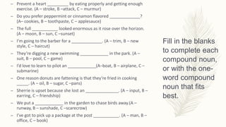 Compound nouns, prepositions and phrasal verbs. | PPTX
