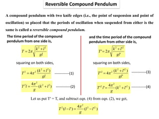 Mechanics:- Simple and Compound Pendulum | PPTX