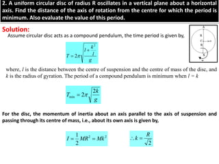 Mechanics:- Simple and Compound Pendulum | PPTX
