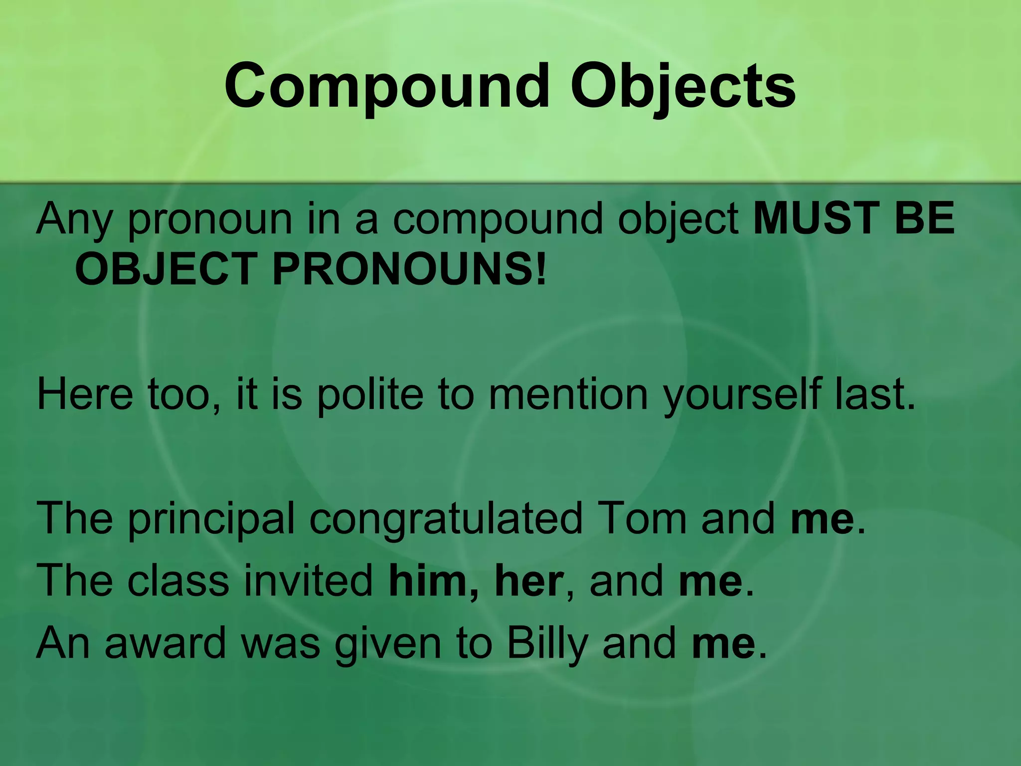Compound Pronouns | PPT