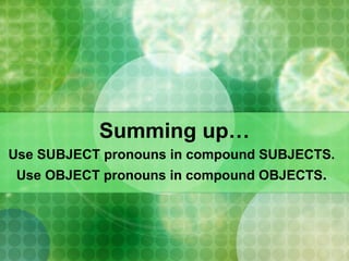 Compound Pronouns Worksheet With Answers