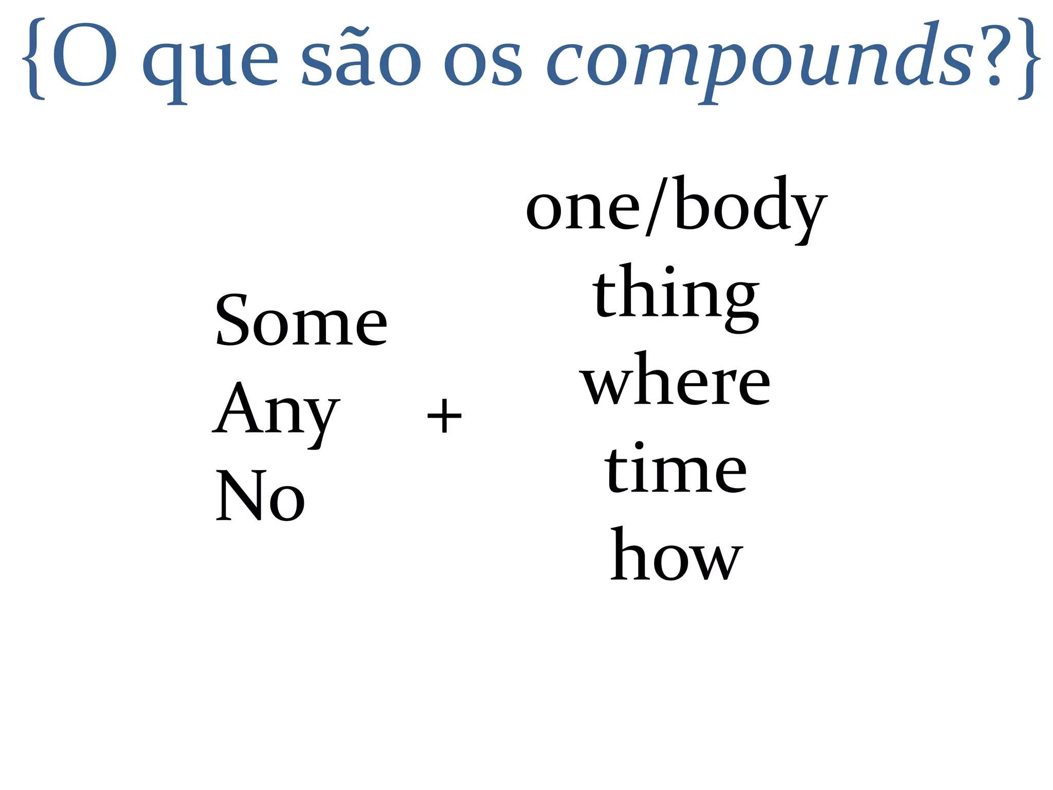 Compounds of some, any and no. | PPSX