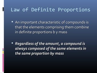 Compounds and laws of proportions | PPT