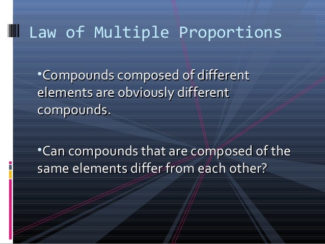 Compounds and laws of proportions