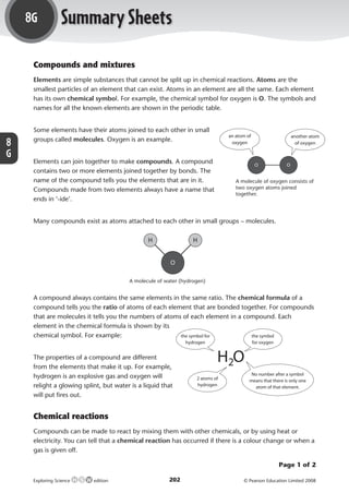 Compounds and mixtures | PDF | Chemistry | Science
