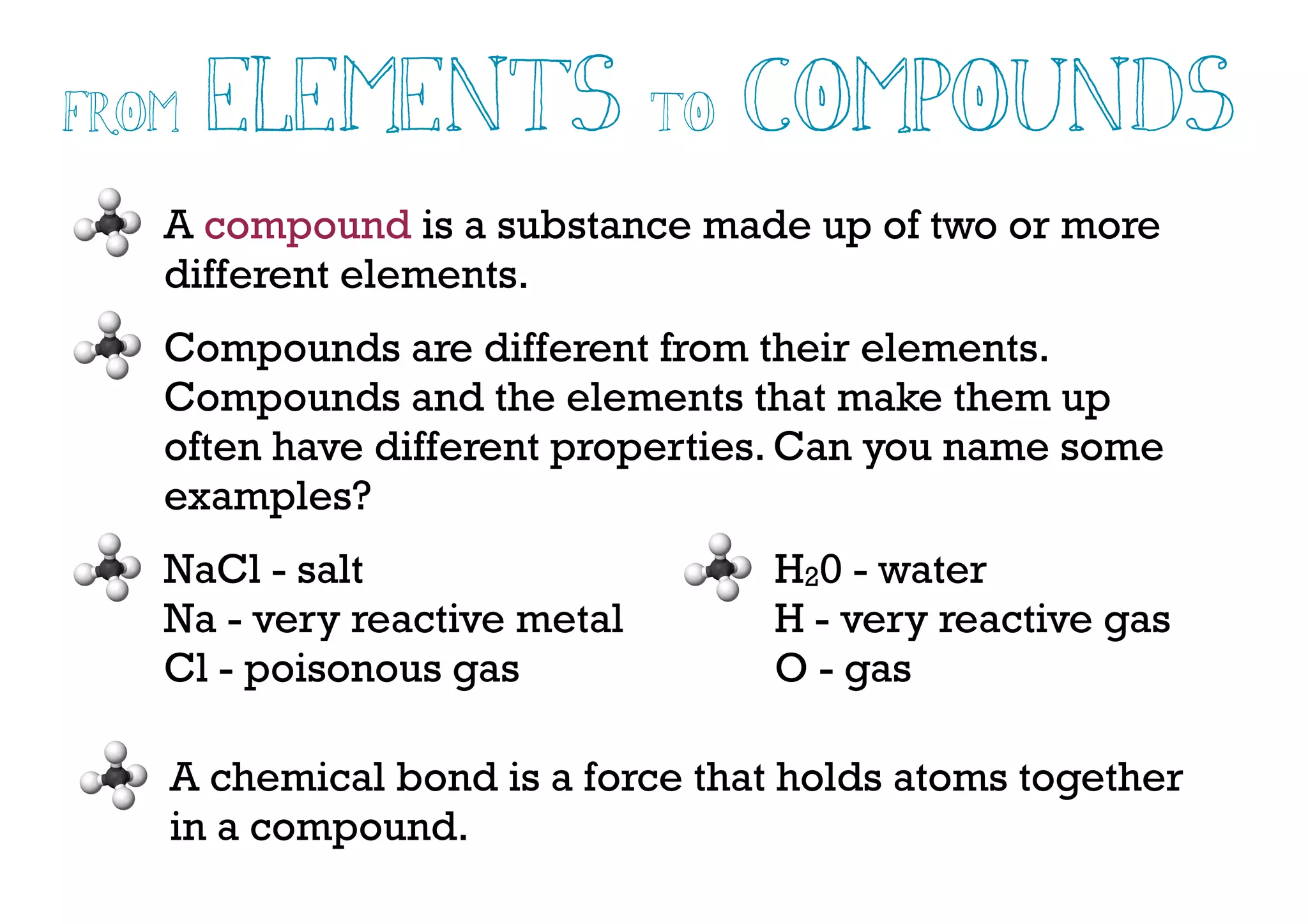 Compounds, chem formulas & covalent bonds | PDF