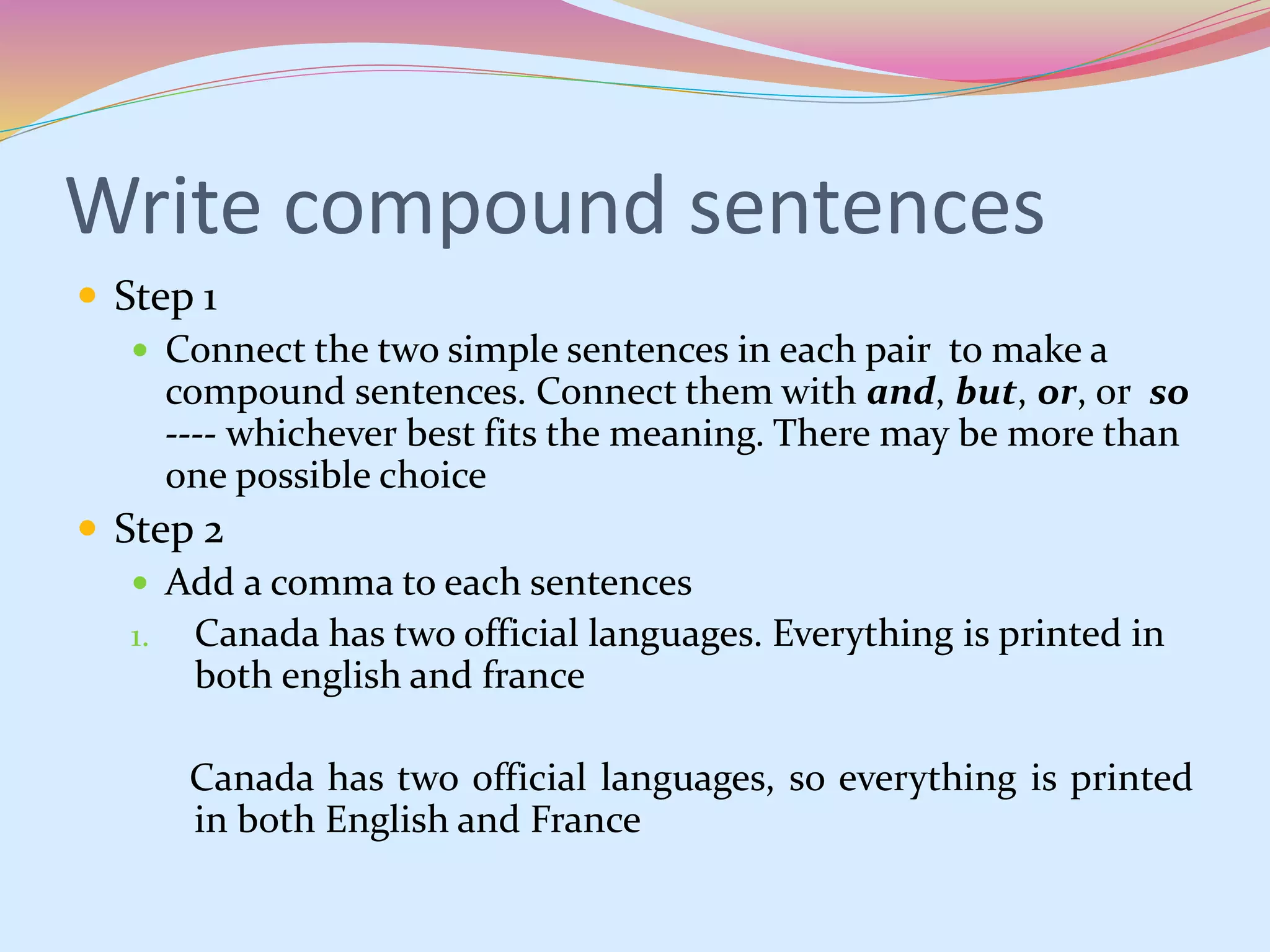 Compound sentences | PPT