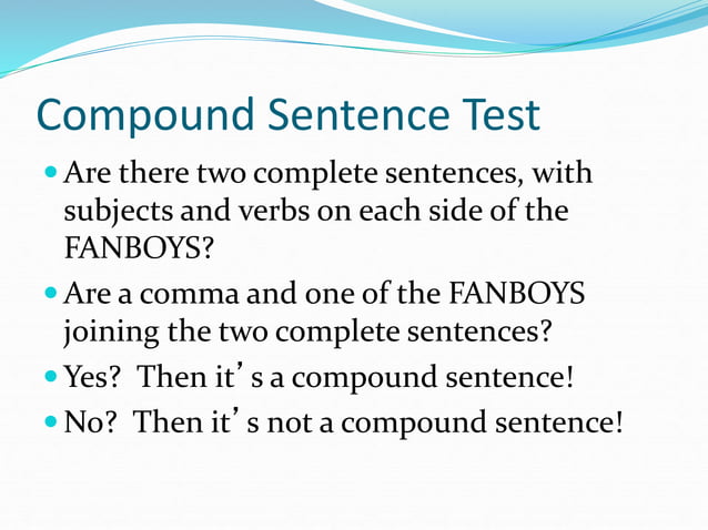 compound sentences fanboys powerpoint.ppt